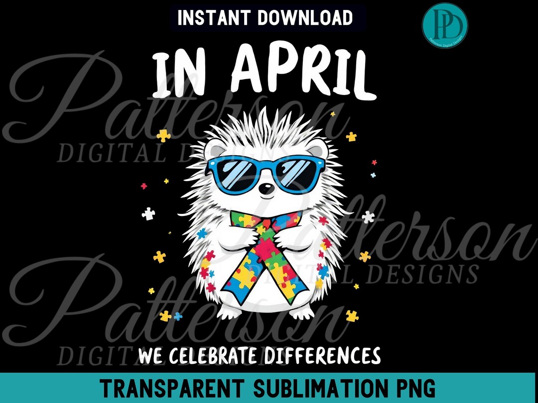 Autism Awareness Hedgehog PNG, Transparent Clipart, Puzzle Ribbon ...