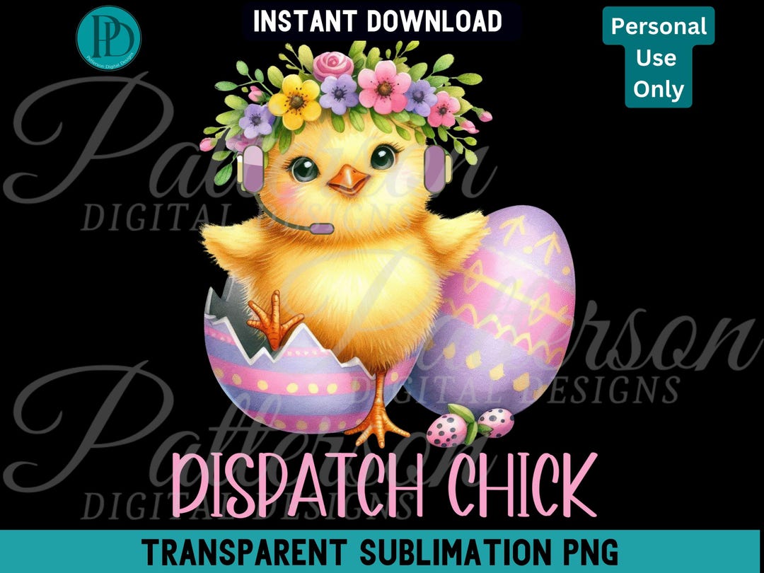 Cute Easter Dispatch Chick PNG, 911 Dispatcher Sublimation Graphic ...