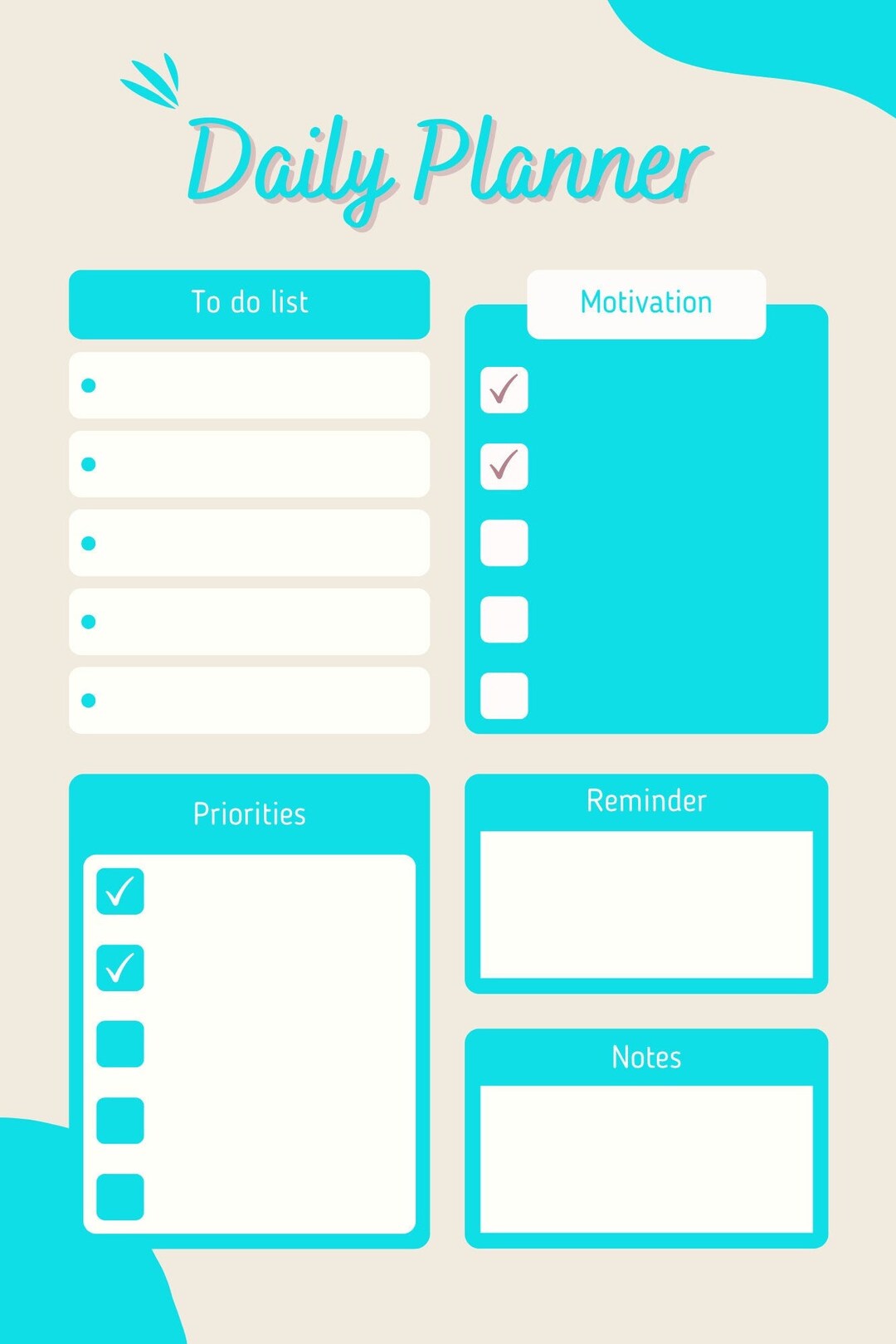 Daily Planner Minimal Productivity Planner Daily to Do List Printable ...
