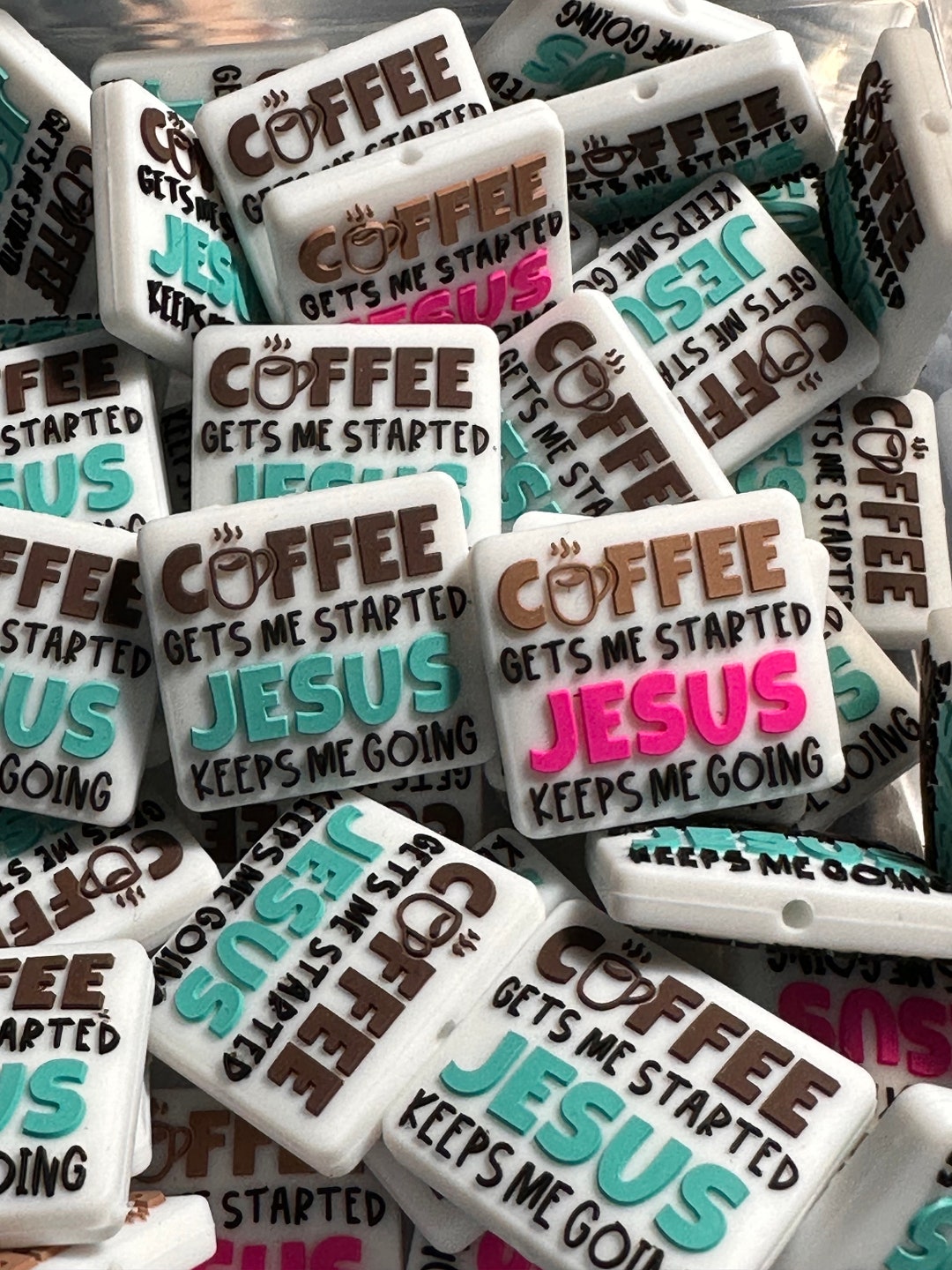 Two 2 Focal Beads / Focal Bead/ Beadable Pen/ Silicone Bead/ Keychain ...