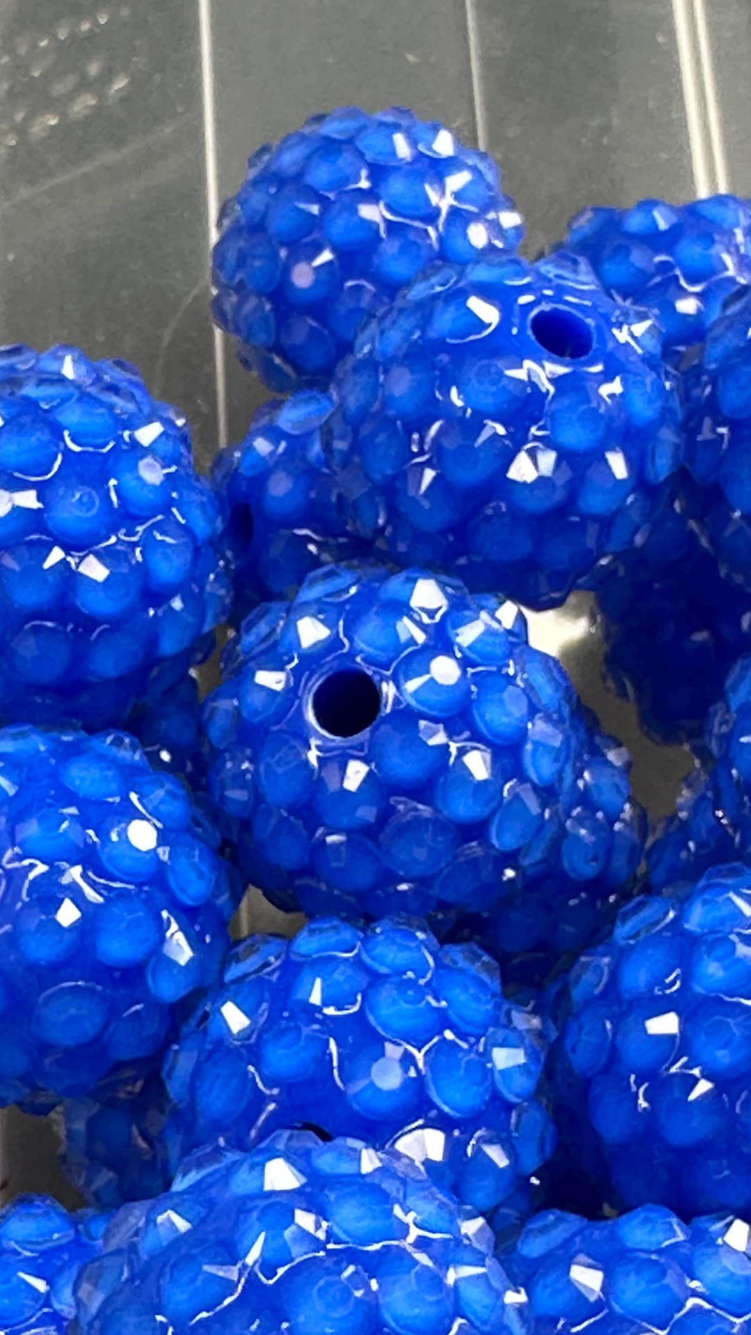 Bubblegum Rhinestone BLUE Color Beads: Acrylic Accent Beads for Pens ...