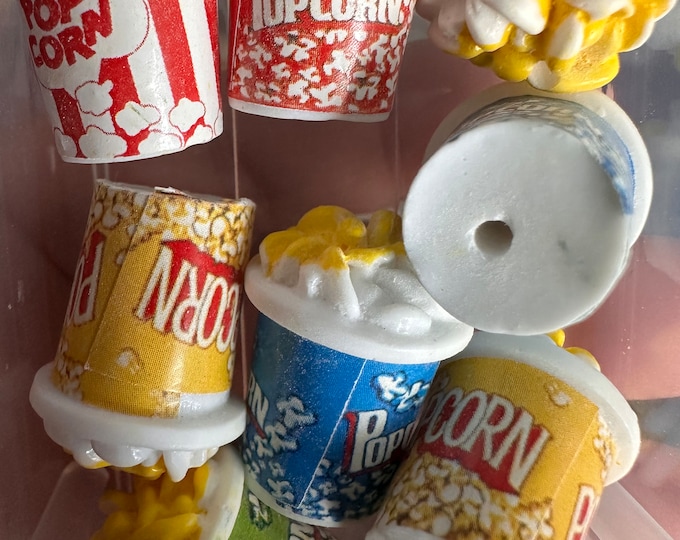 Popcorn Bucket Shaped Beads/ Two (2) Beads Included/ Jewelry Beads ...