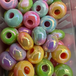 Ten (10) Heart and Stars Spacer Beads/ Beadable Pen/ Acrylic Bead ...