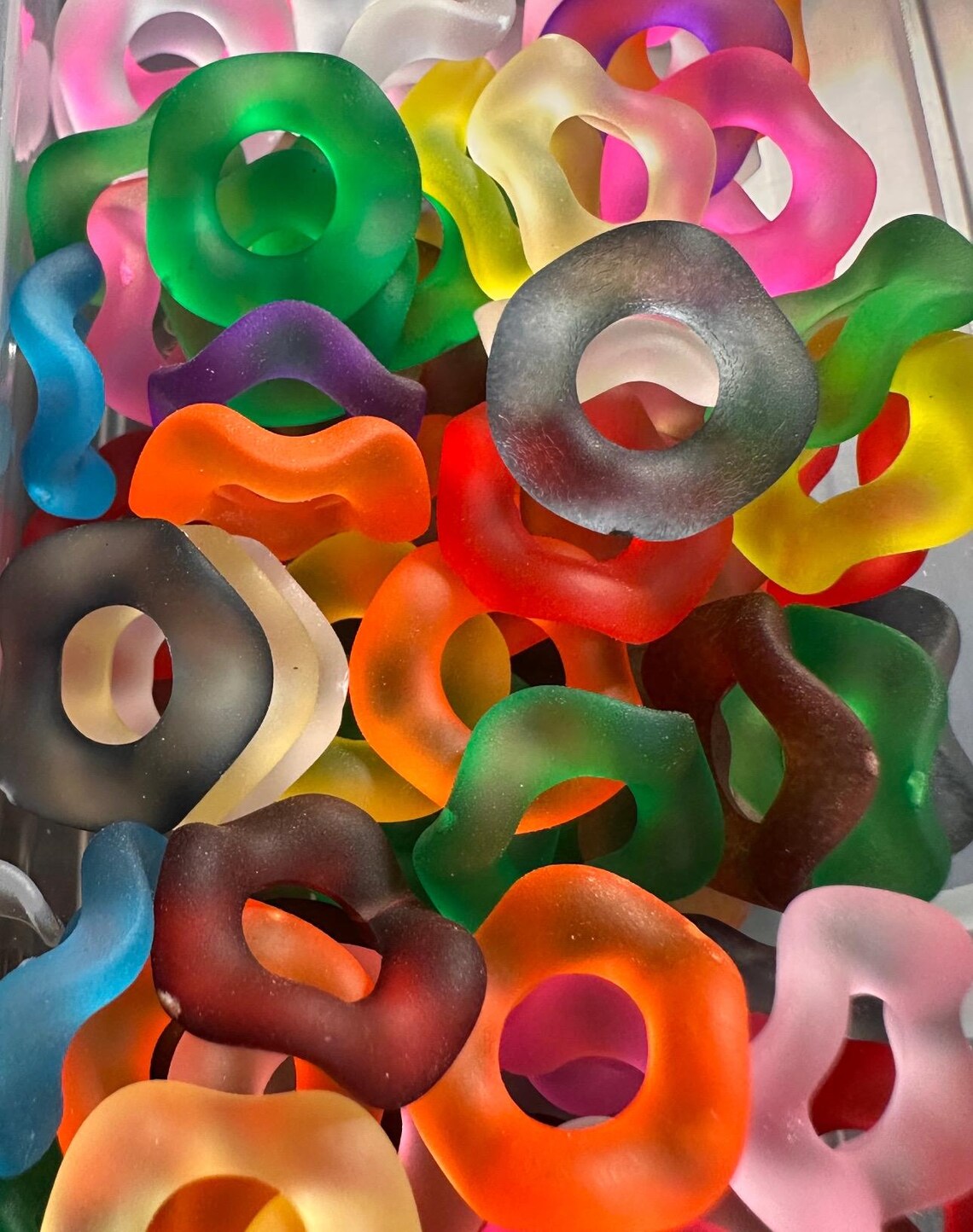 16mm Acrylic Wavy Translucent Frosted Spacer Beads/ Jewelry Spacer ...