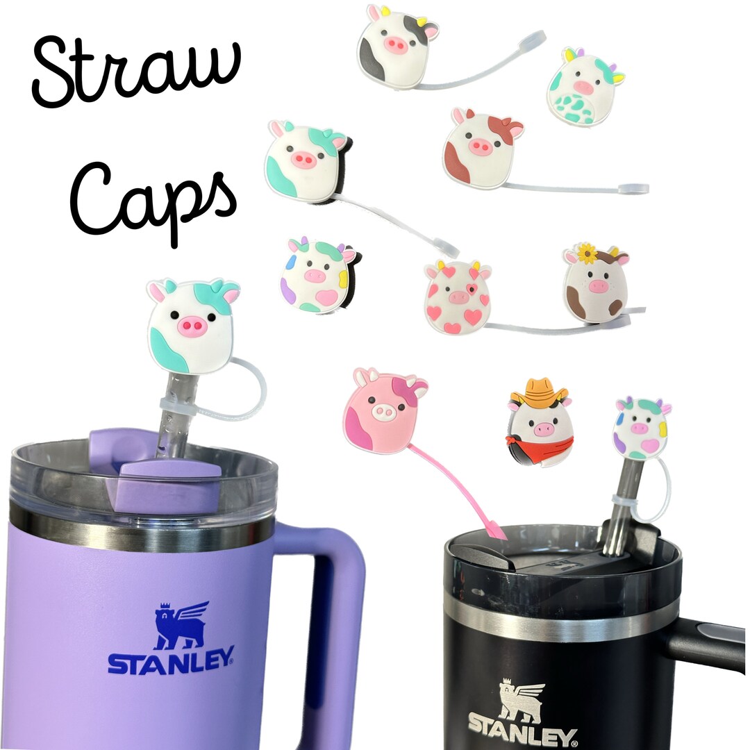 Straw Cap Cover/ Reusable/ Tumbler/ Stan Cup Accessories/ Charm/ Cows ...