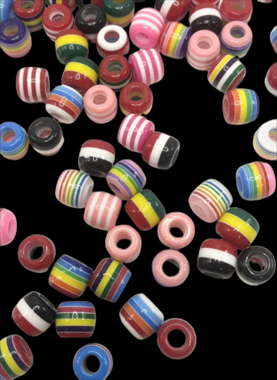 Ten (10) Assorted Multi Color Wheel Beads/ Spacers/ Jewelry Bead ...