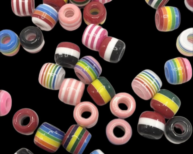 Ten (10) Assorted Multi Color Wheel Beads/ Spacers/ Jewelry Bead ...