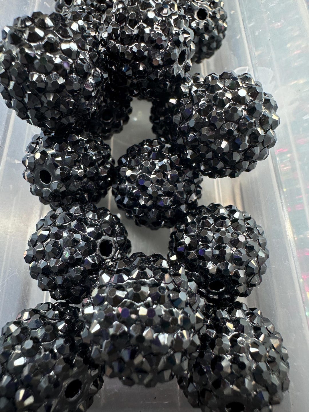 Bubblegum Rhinestone Black Color Beads: Acrylic Accent Beads for Pens ...