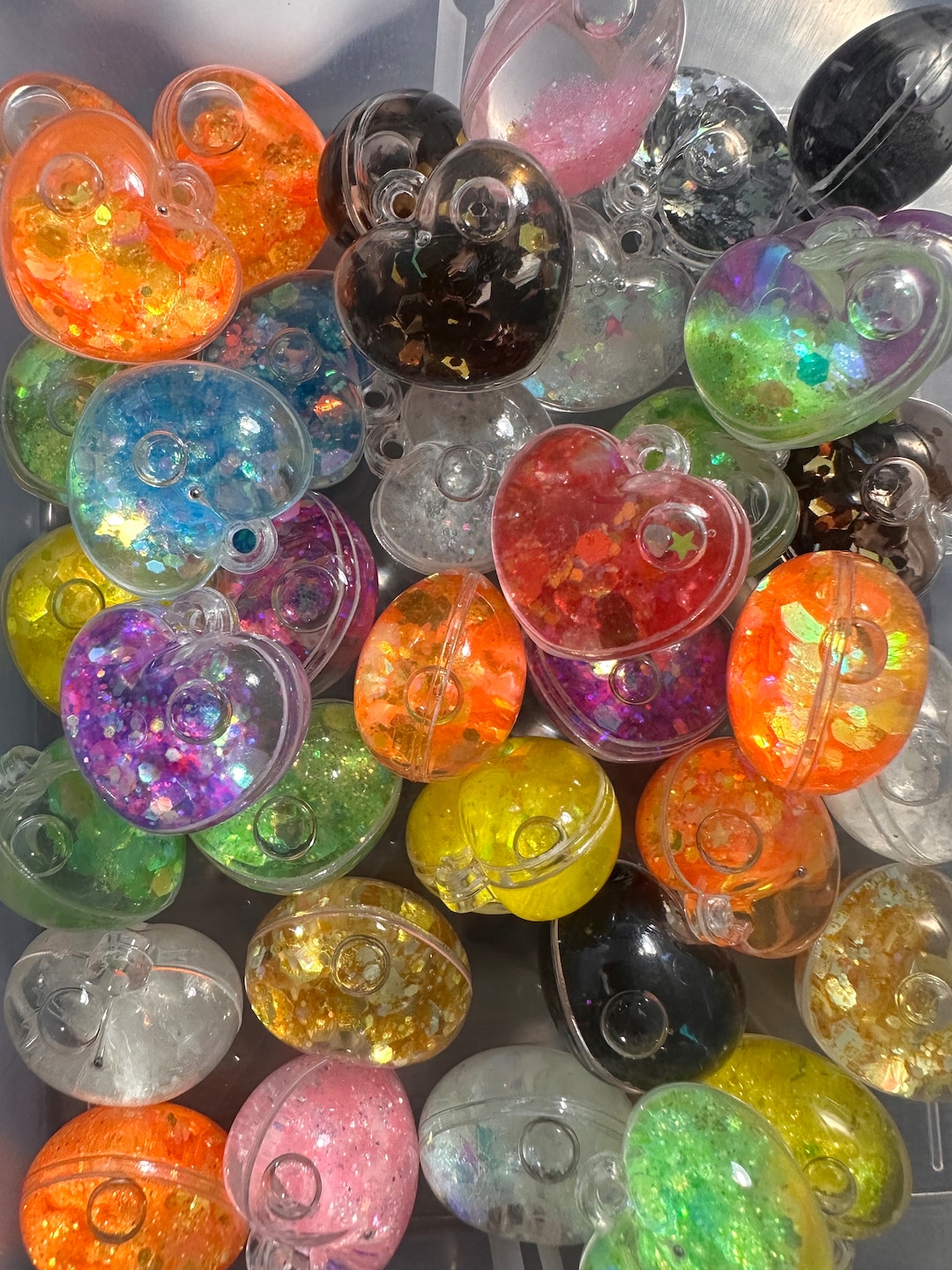 Heart Shaped Glitter Liquid Pendants/ Jewelry Pendant/ Keychain Charm ...