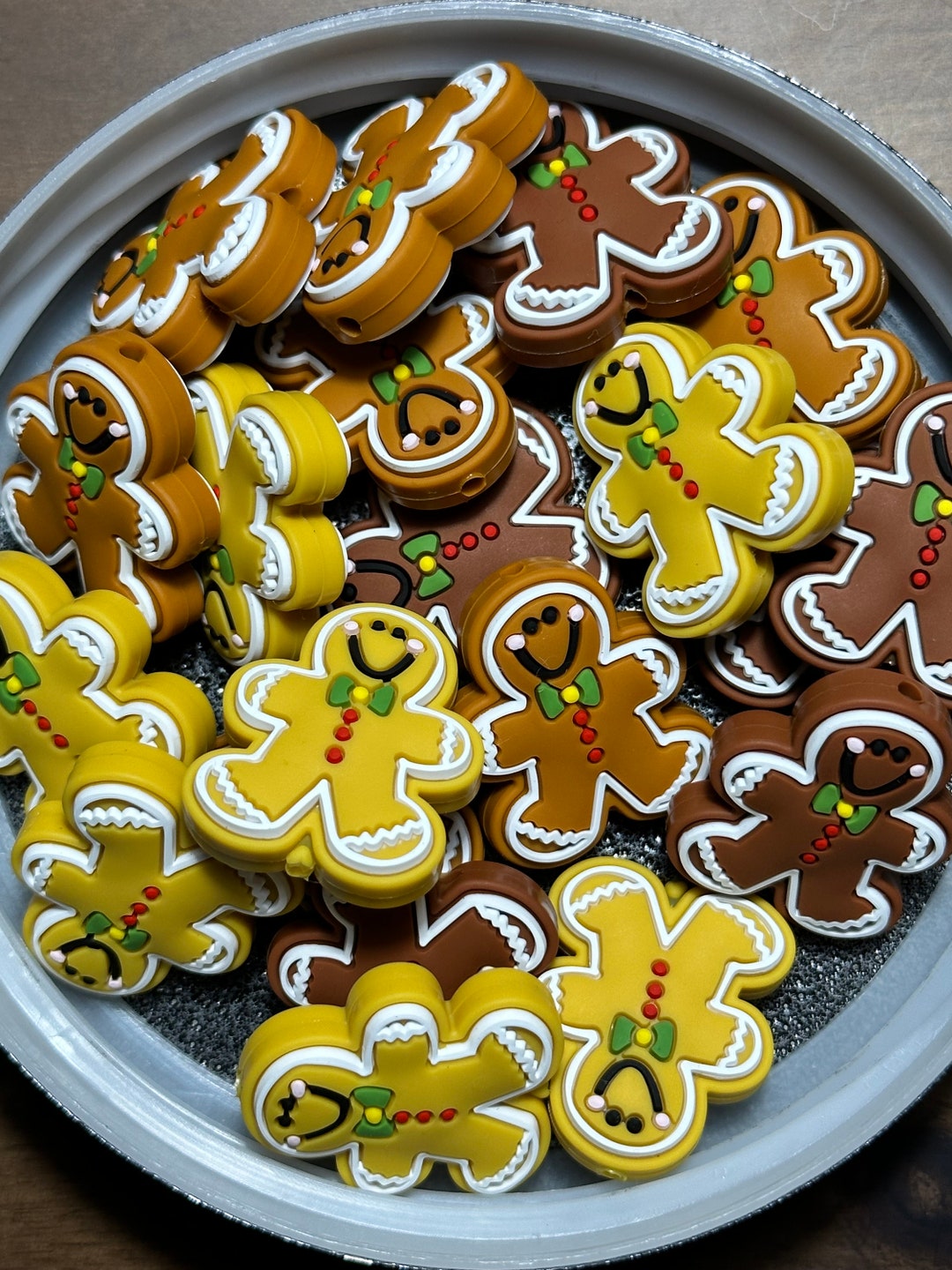 Gingerbread Man/ Focal Bead/ Beadable Pen/ Silicone Bead/ Keychain Bead ...