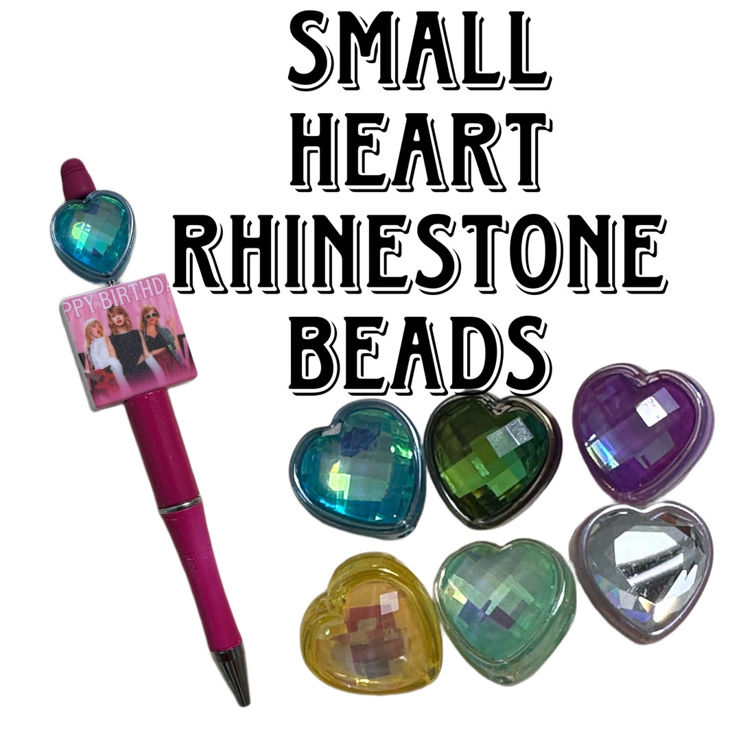 Small Faceted Heart Gem Bead/ Focal Bead/ Beadable Pen/ Keychain Bead ...