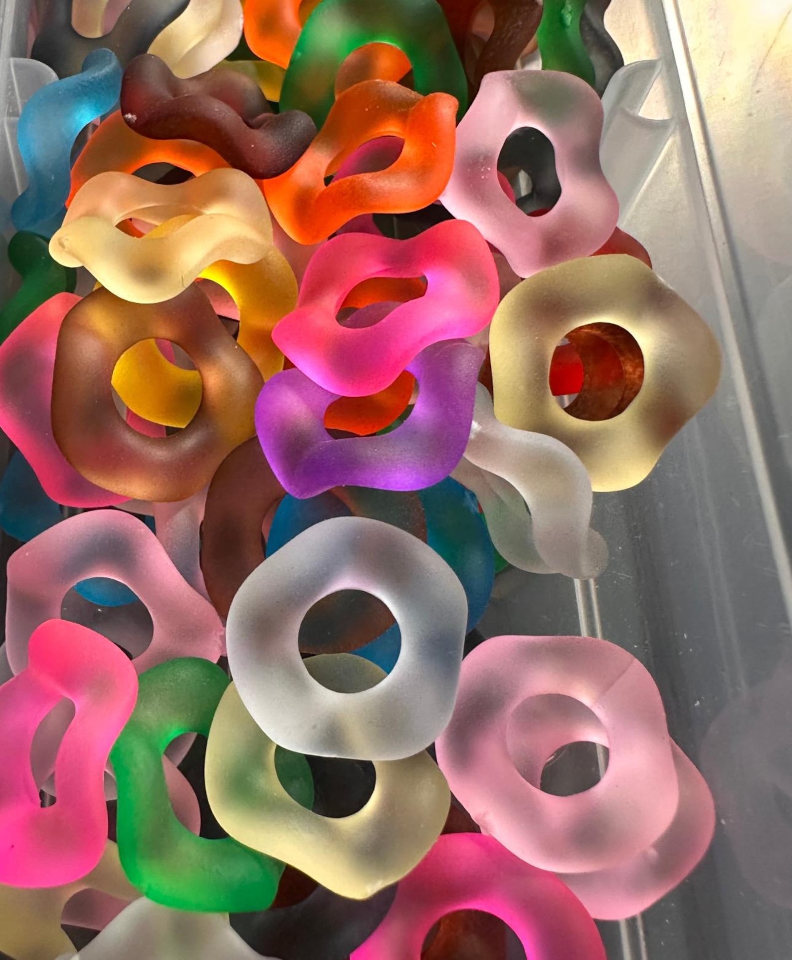 16mm Acrylic Wavy Translucent Frosted Spacer Beads/ Jewelry Spacer ...