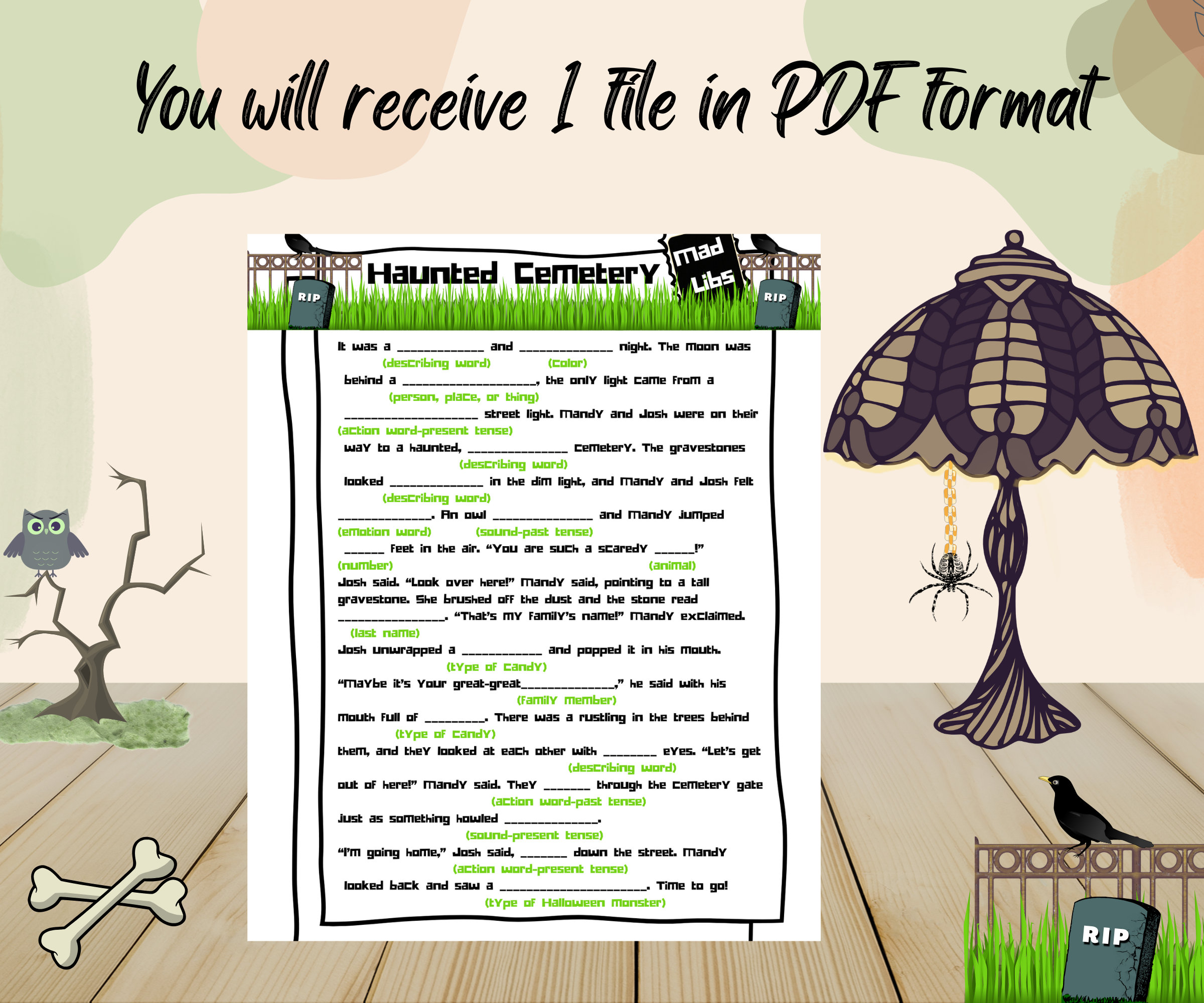 Mad Libs Printable Halloween Kids Game, Halloween Party Game, Silly ...