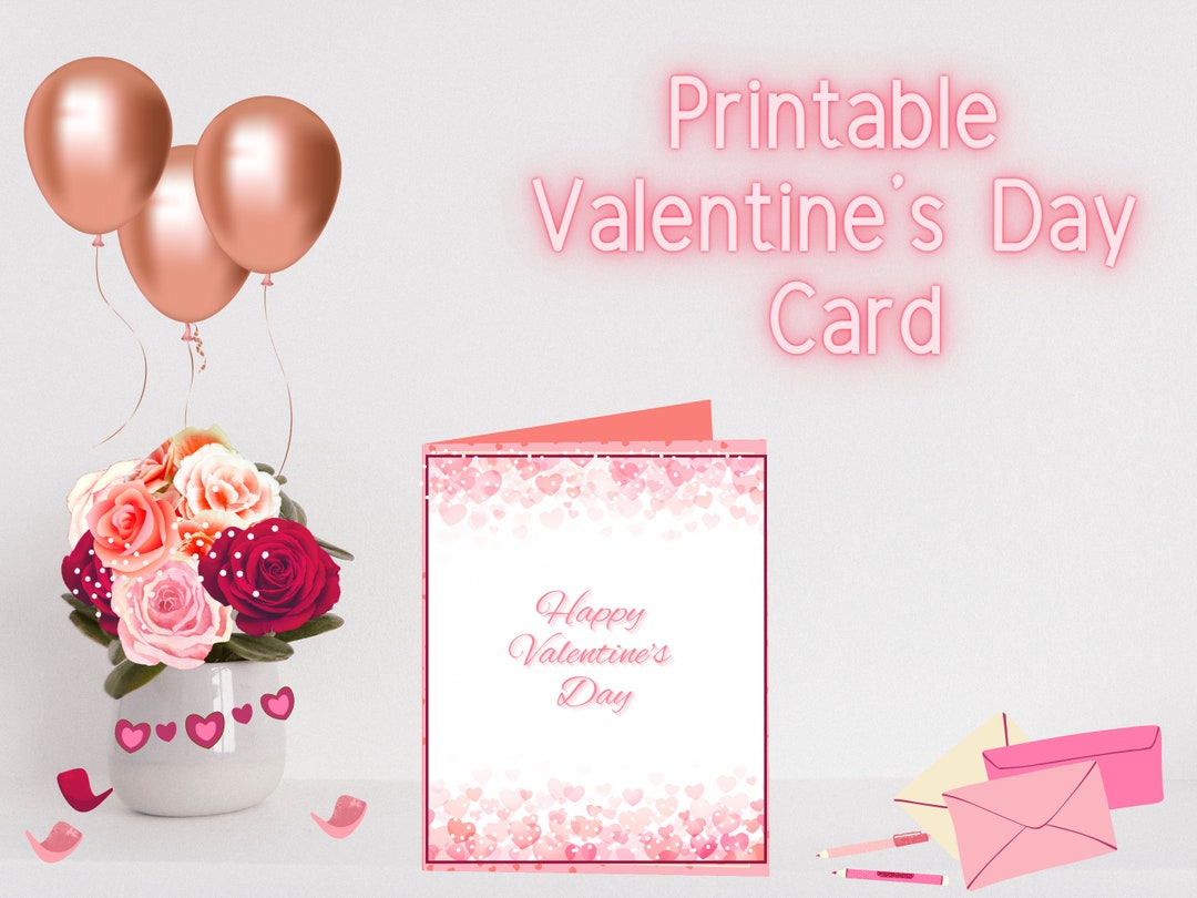 Printable Valentine's Card, Digital Download, Printable Greeting Card ...
