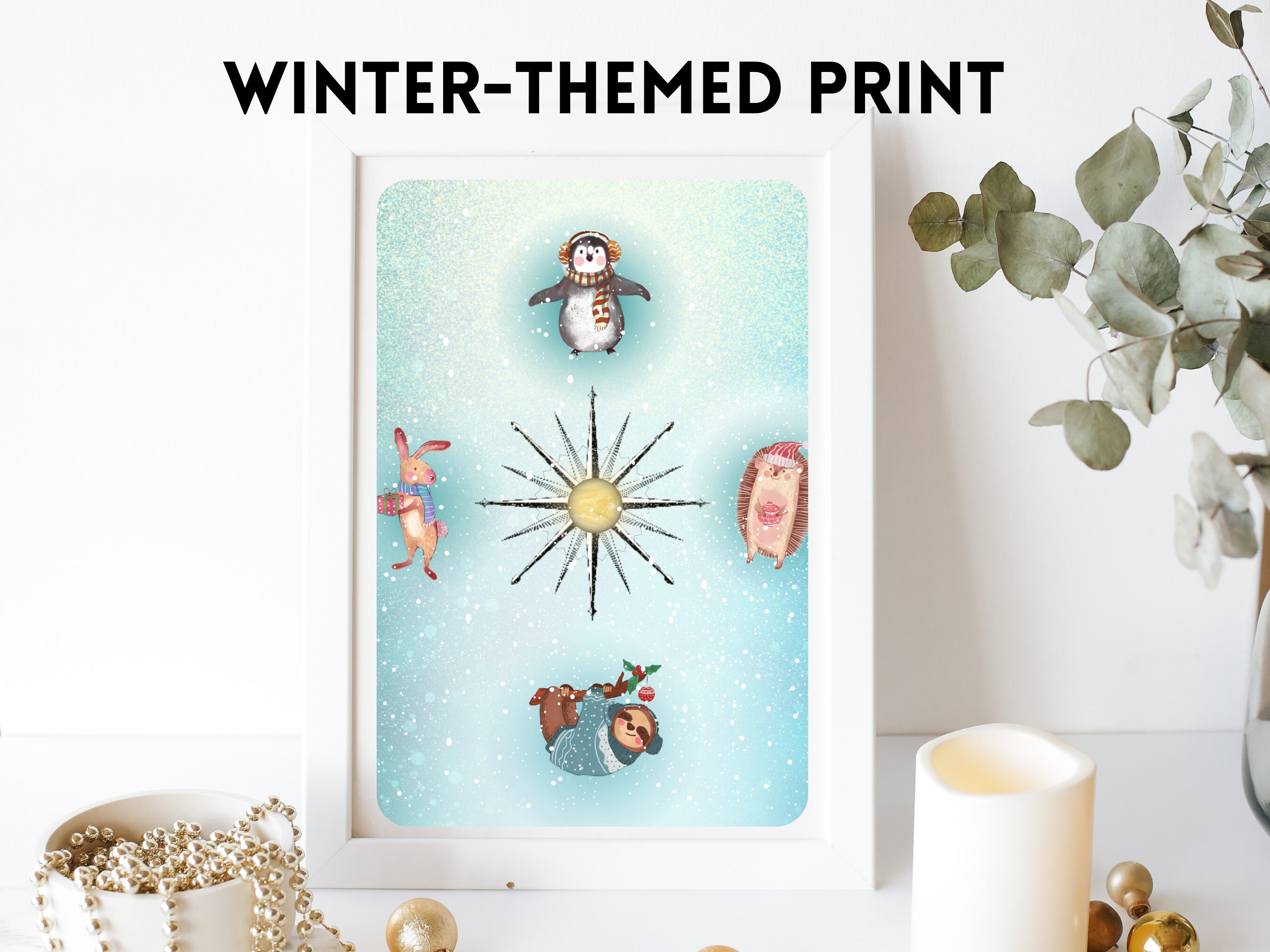 Printable Winter Wall Art, Winter-theme, Wall Art, Christmas Wall Art ...