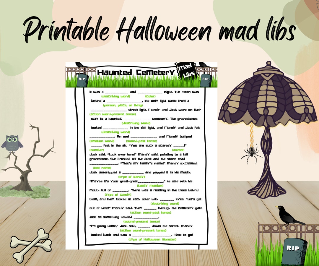Mad Libs Printable Halloween Kids Game, Halloween Party Game, Silly ...