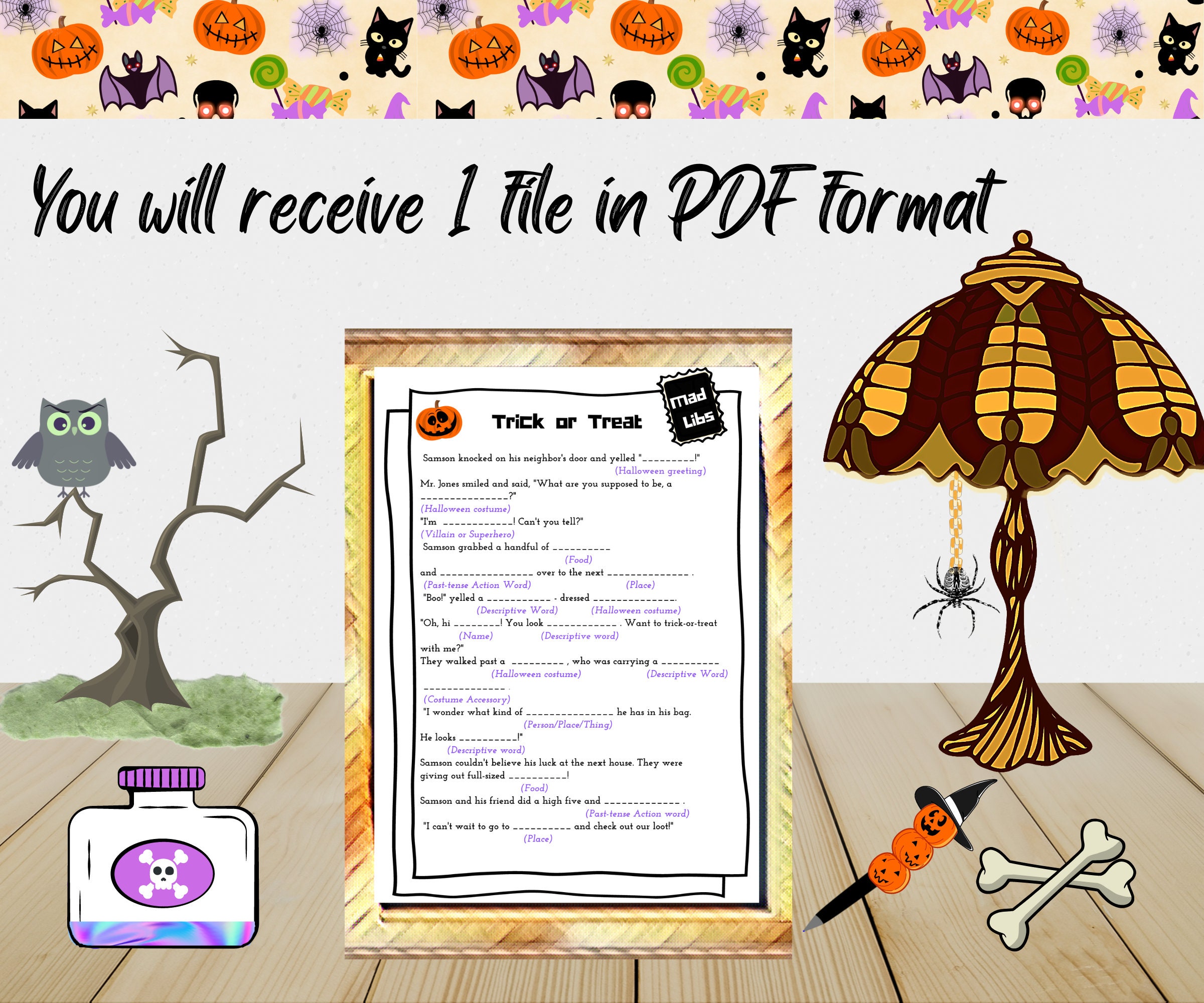 Trick or Treat Mad Libs Printable, Halloween Party Game for Kids ...