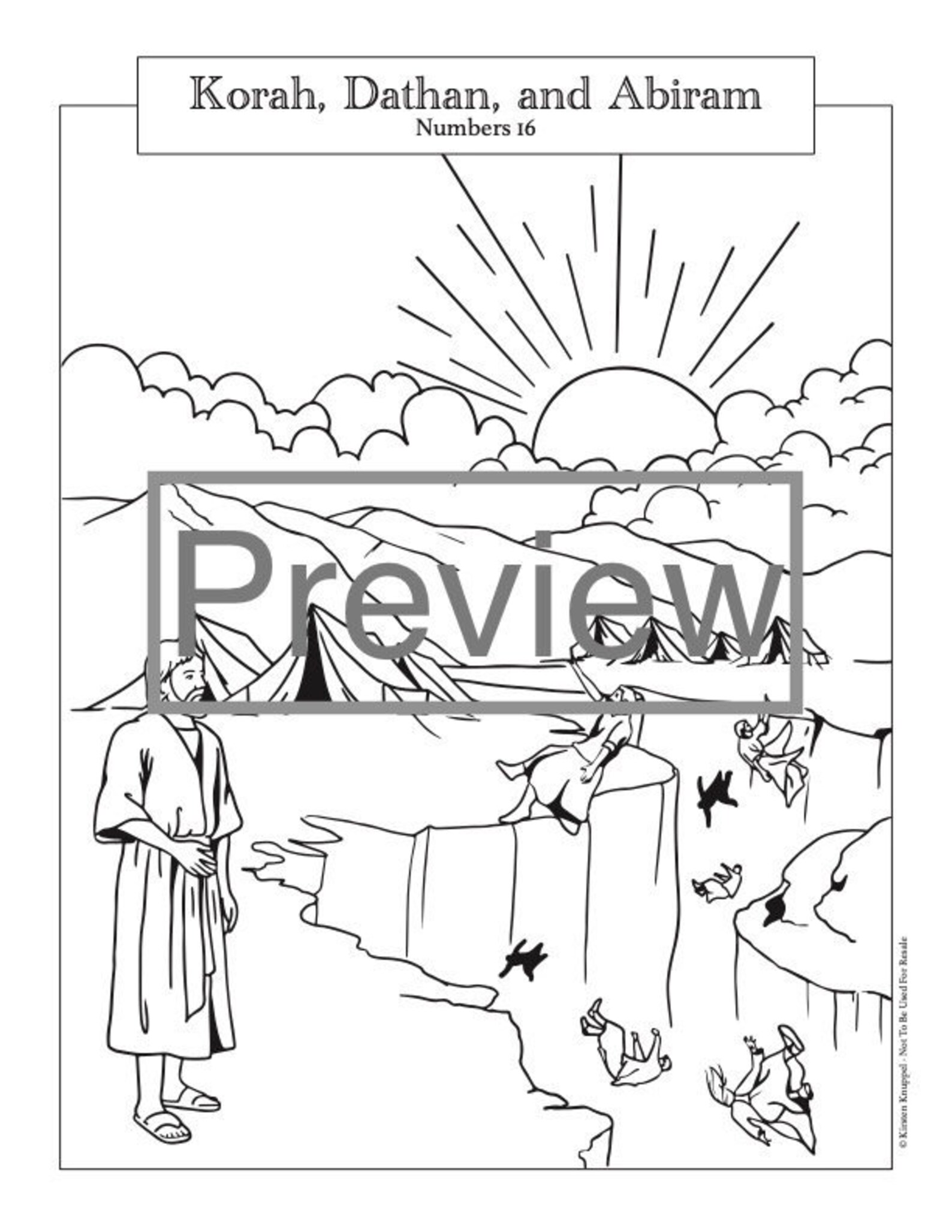 Bible Coloring Pages Korah Dathan and Abiram (Download Now) - Etsy