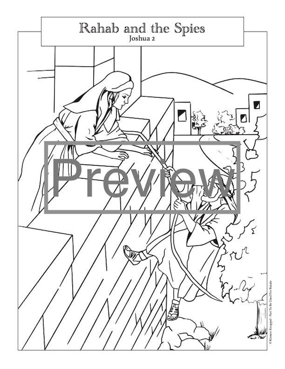 Spies And Rahab Coloring Sheet Coloring Pages