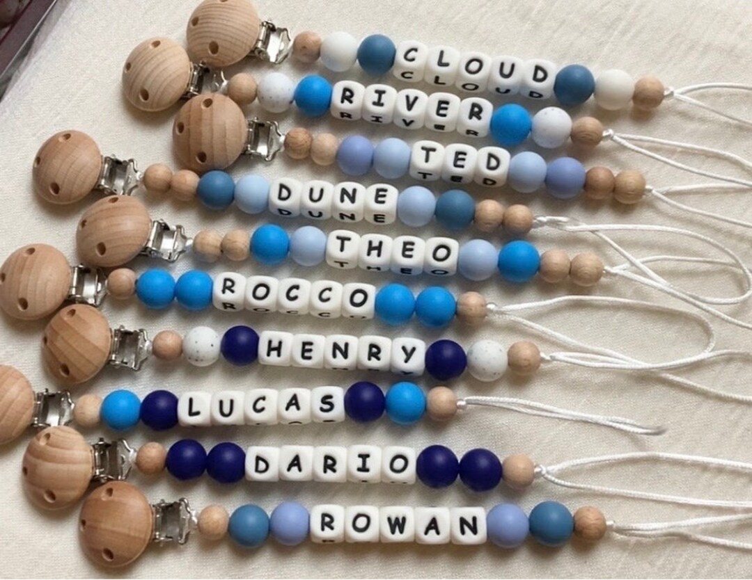 Personalised Silicone Dummy Clip Boy Dummy Chain Soother Chain Dummy ...