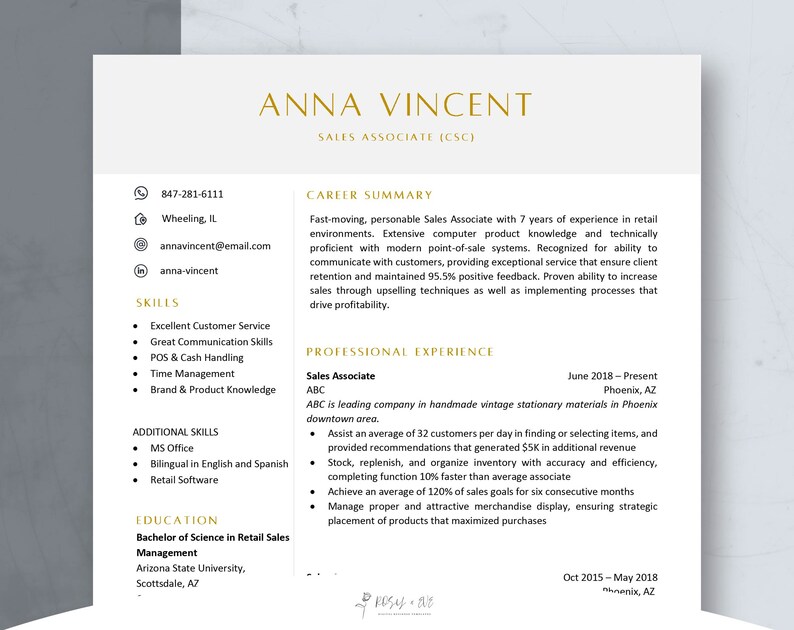 TEMPLATE ONLY. Modern Resume Template for Word, Apple Pages, 1-3 Page ...