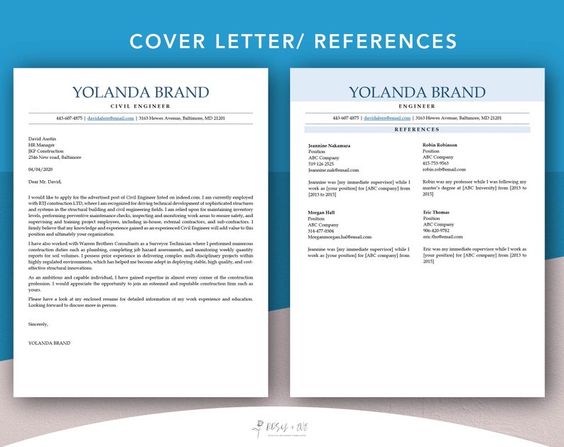 TEMPLATE ONLY. Executive Resume Template for Word, Apple Pages, 1-3 ...