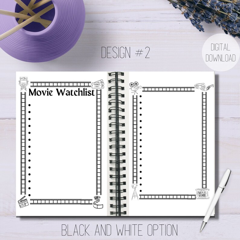 Printable Movie Tracker Bullet Journal Digital Tracker Journal ...