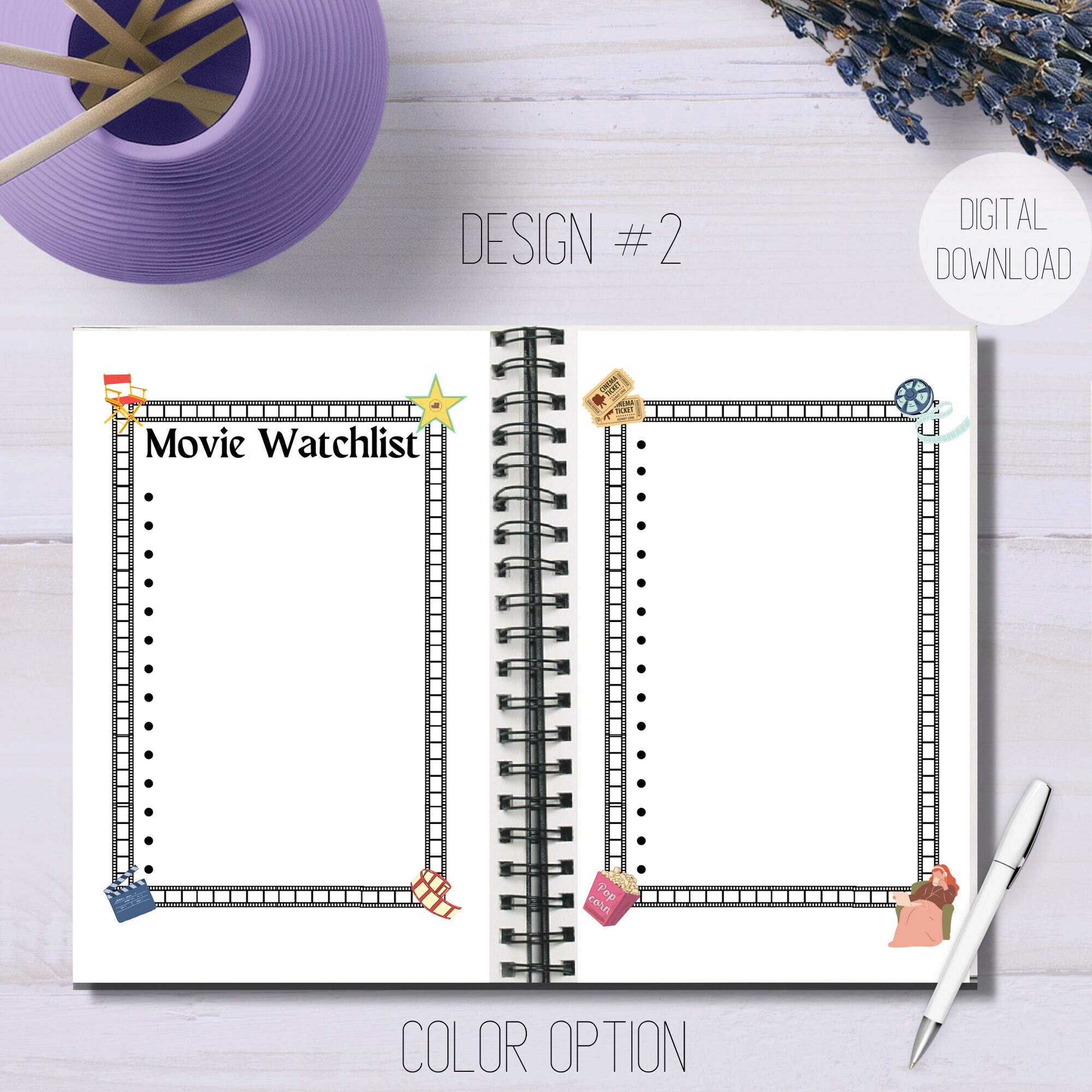 Printable Movie Tracker Bullet Journal Digital Tracker Journal ...