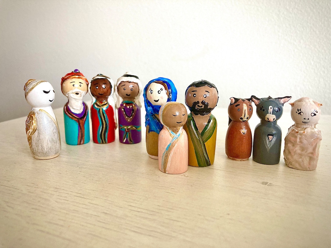 Christmas Nativity Peg Dolls - Etsy