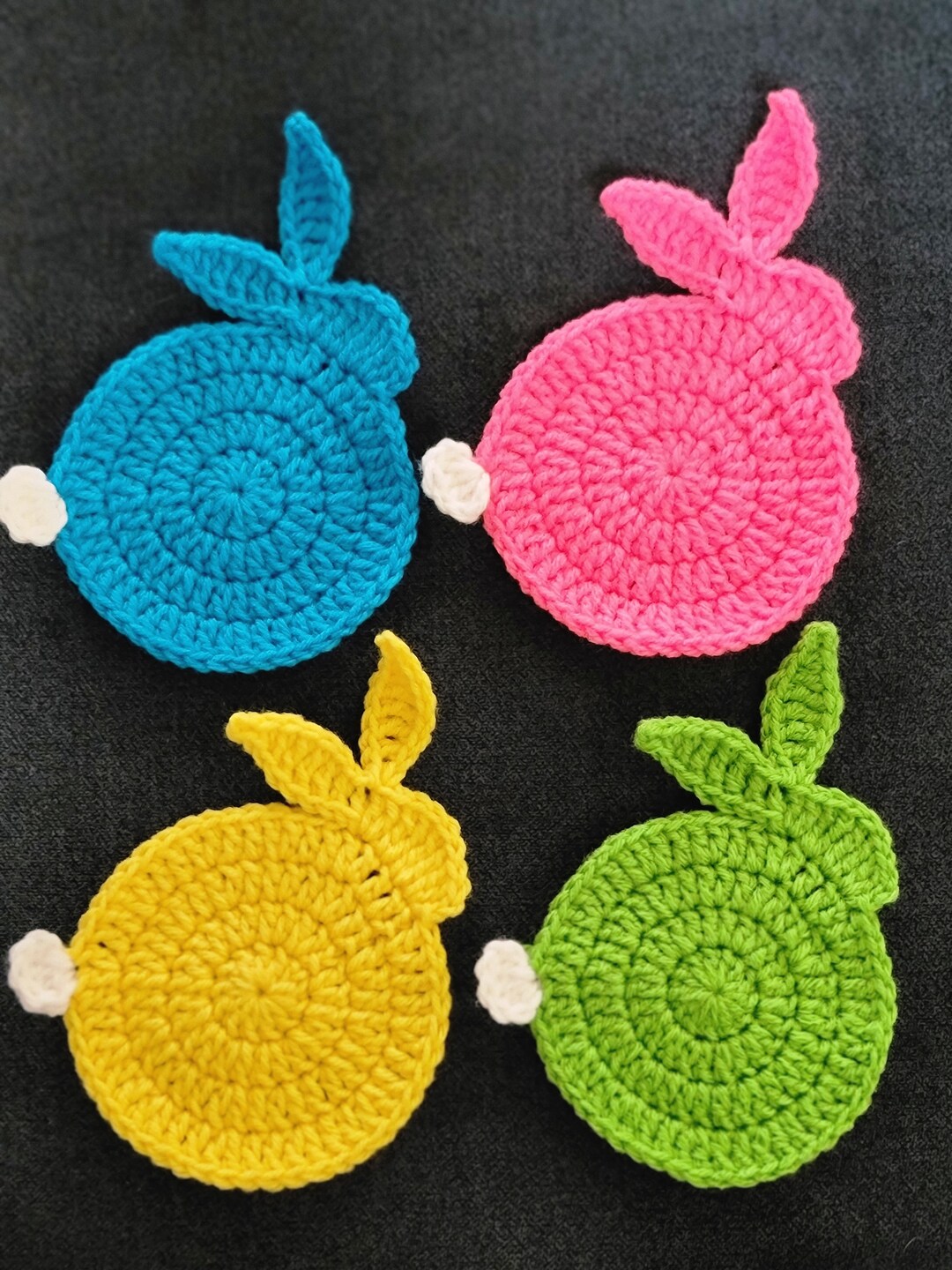 Crocheted Easter Bunny Coasters - Etsy