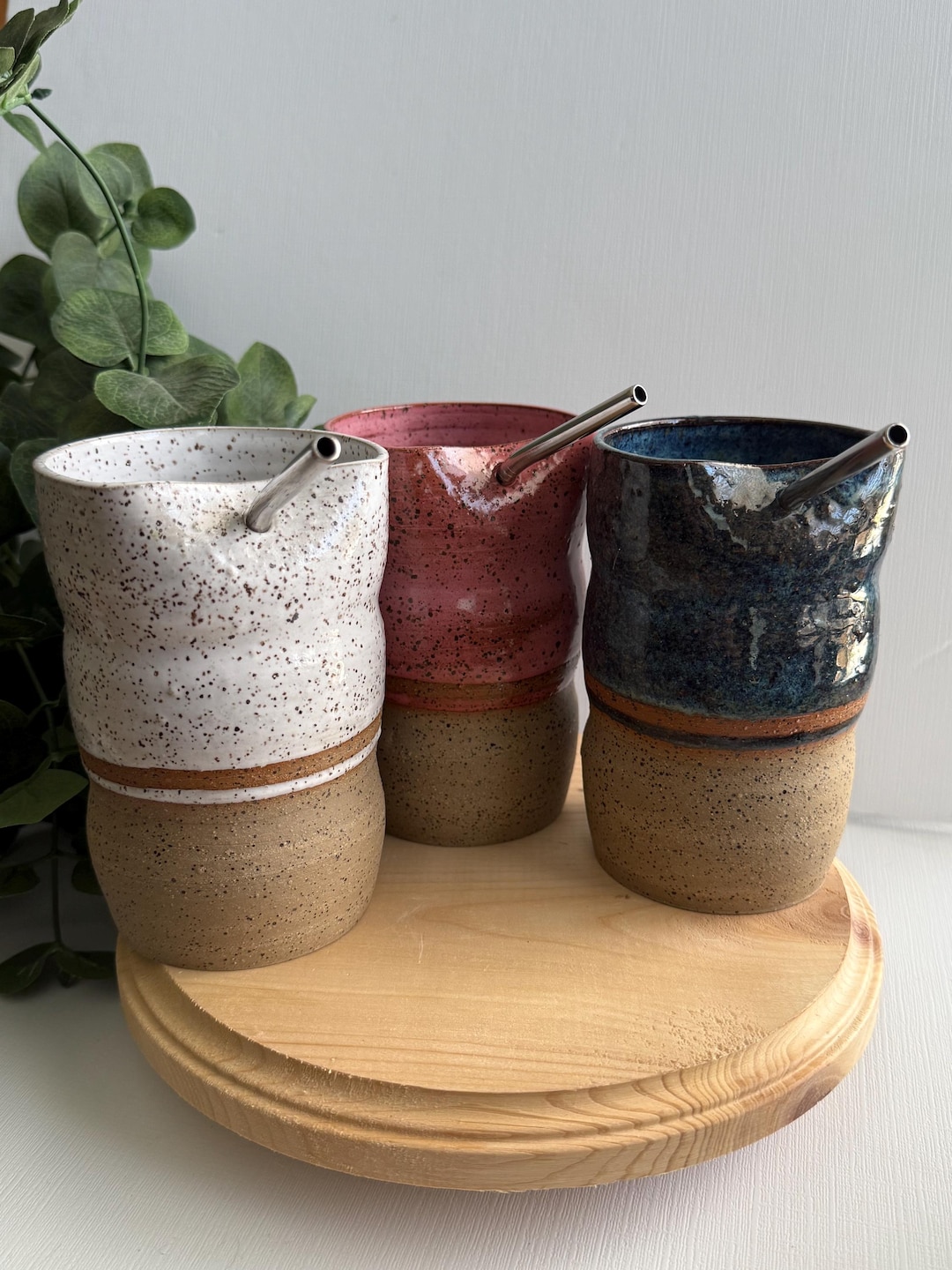 Ceramic Straw Tumbler | Tumbler | Straw Cup | Iced Drink Holder ...