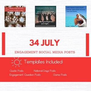 34 July Social Media Graphics | Engagement Graphics, Canva Template ...