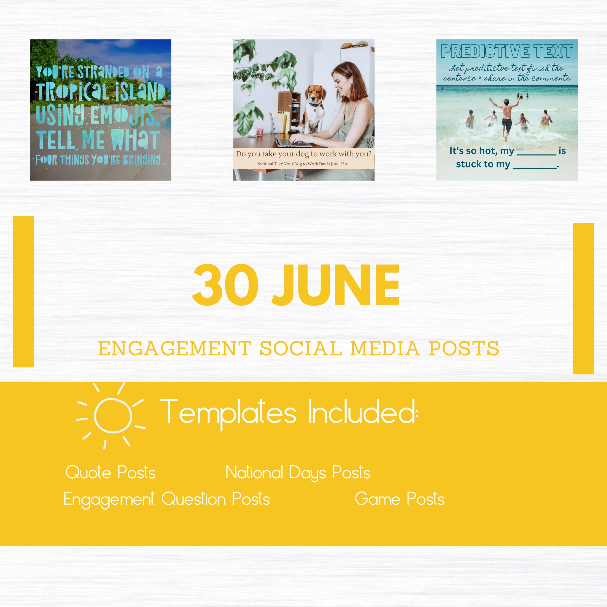 30 June Social Media Graphics | Engagement Graphics, Canva Template ...