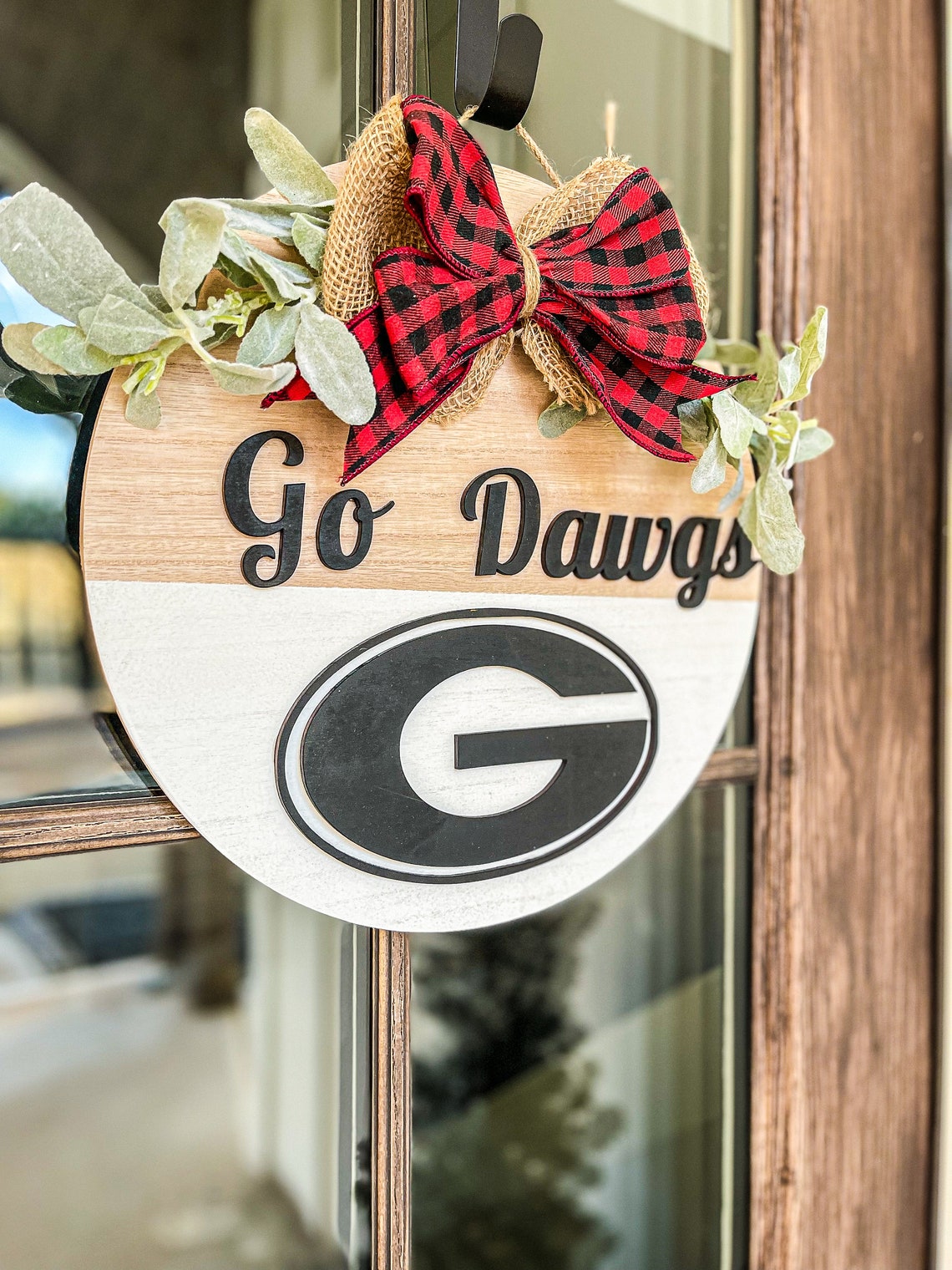 Georgia Bulldog Door Hanger Ga Sign Georgia Bulldogs - Etsy