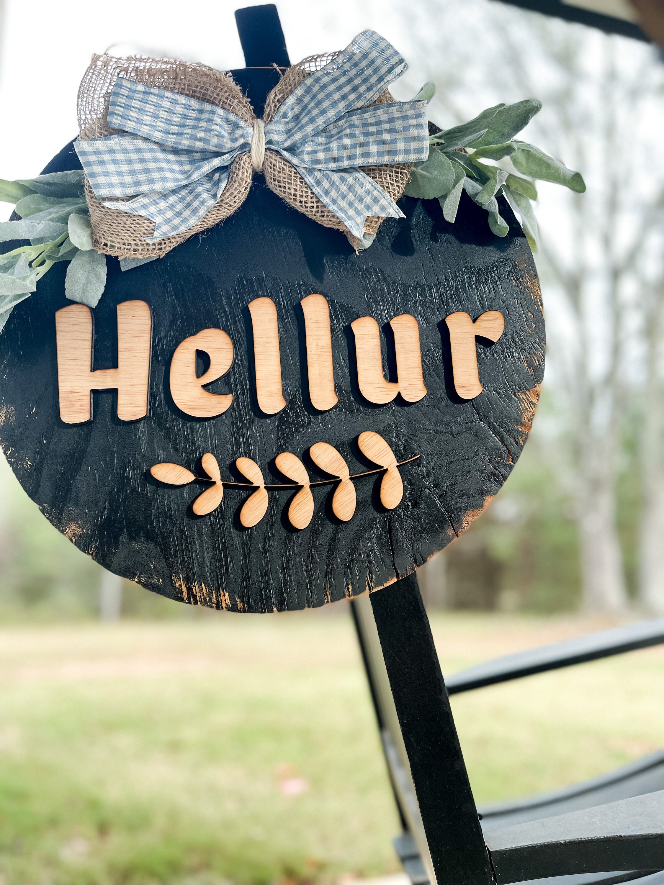 Hellur Door Hanger Porch Decor Funny Porch Sign 3D Wood Letters Laser ...
