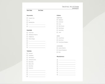 Travel Packing List Compatible With Goodnotes, Notability Etc Printable ...