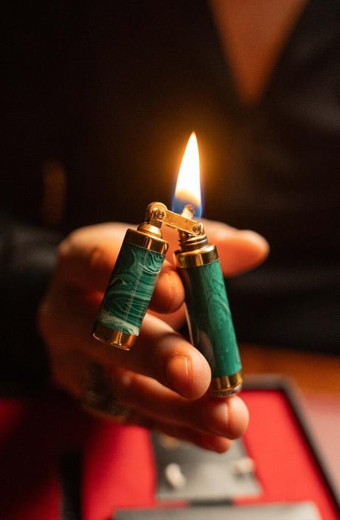 REX HARMONY GREEN Refillable Lighter Special Handmade Gift Lighter for ...