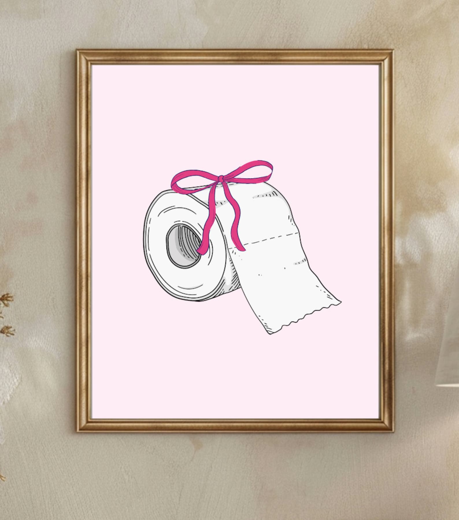 Pink Bathroom Art Print, Retro Wall Art, Girly Bathroom Art Prints ...