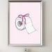 Pink Bathroom Art Print, Retro Wall Art, Girly Bathroom Art Prints ...