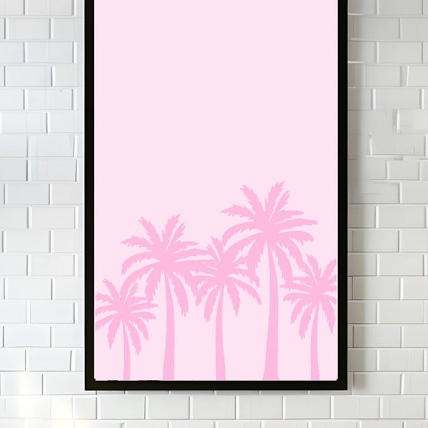 Pink Palm Trees - Etsy