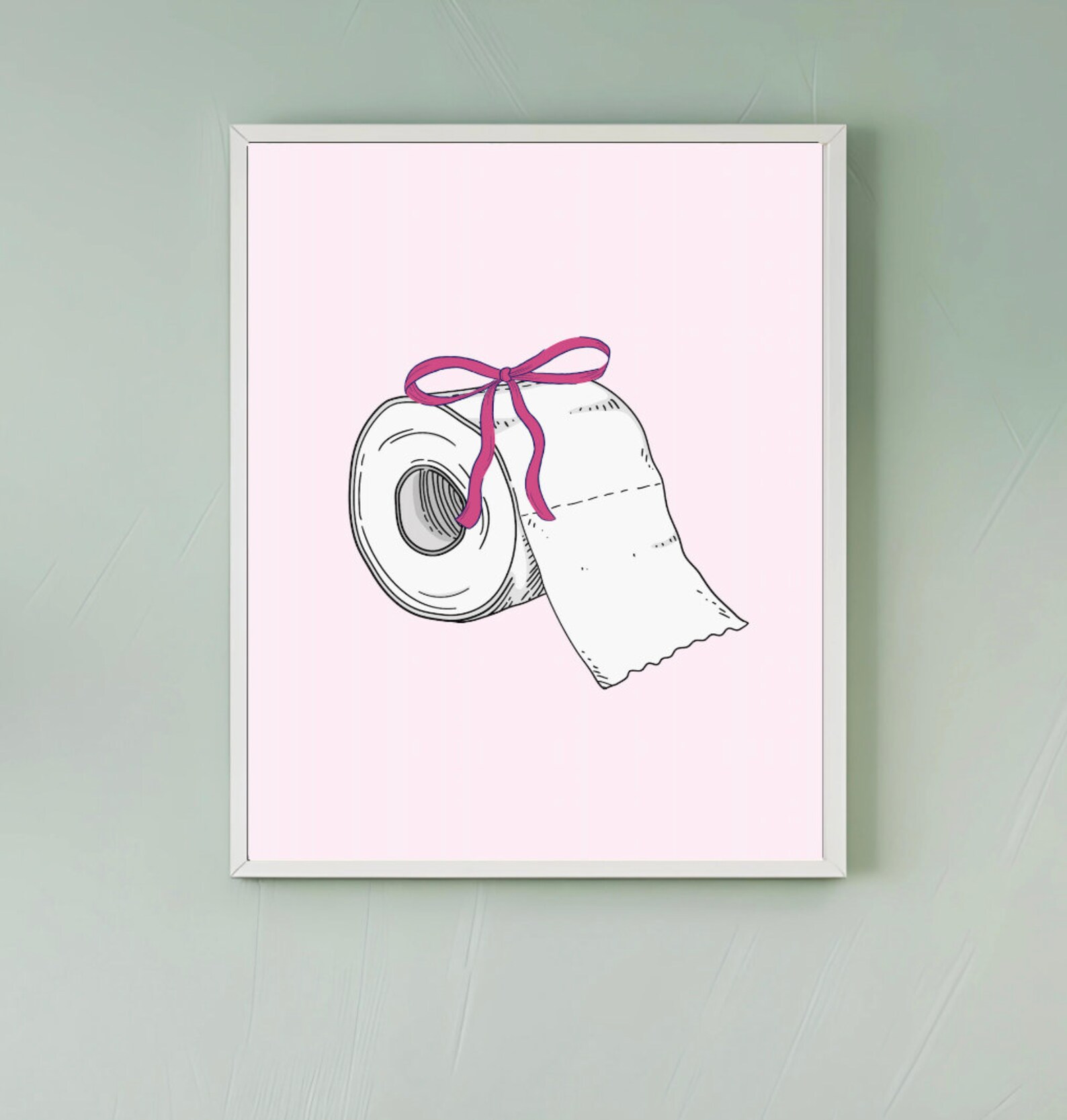 Pink Bathroom Art Print, Retro Wall Art, Girly Bathroom Art Prints ...