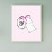 Pink Bathroom Art Print, Retro Wall Art, Girly Bathroom Art Prints ...