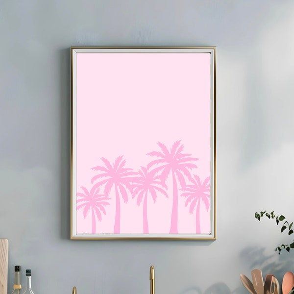 Pink Palm Trees - Etsy