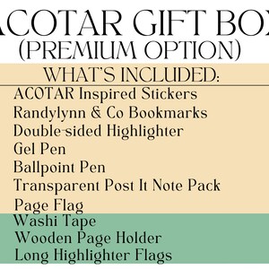 ACOTAR Gift Box | Bookmarks, Stickers and Annotation Kit | Perfect Gift ...