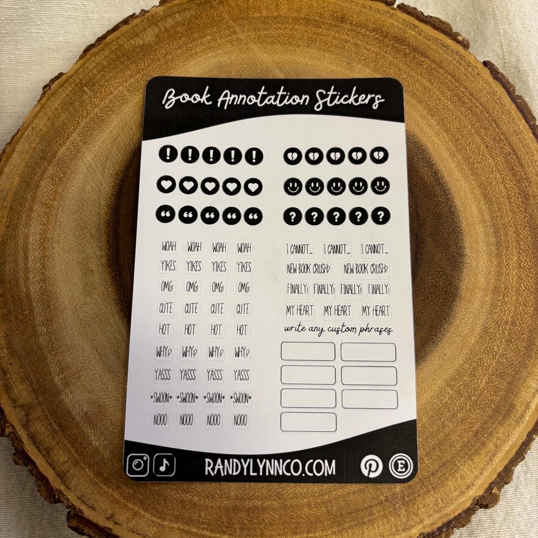 Book Annotation Stickers | 4x6 Sticker Sheet for Book Lovers | Perfect ...