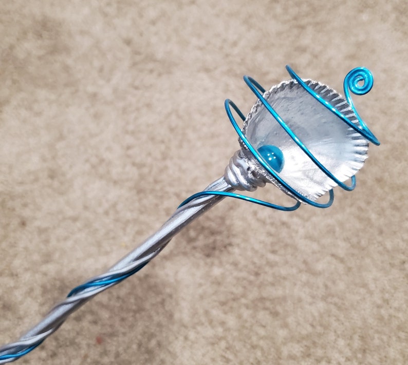 Seashell Mermaid Wand: Pearl Bead, Blue Wire Wrap - Etsy
