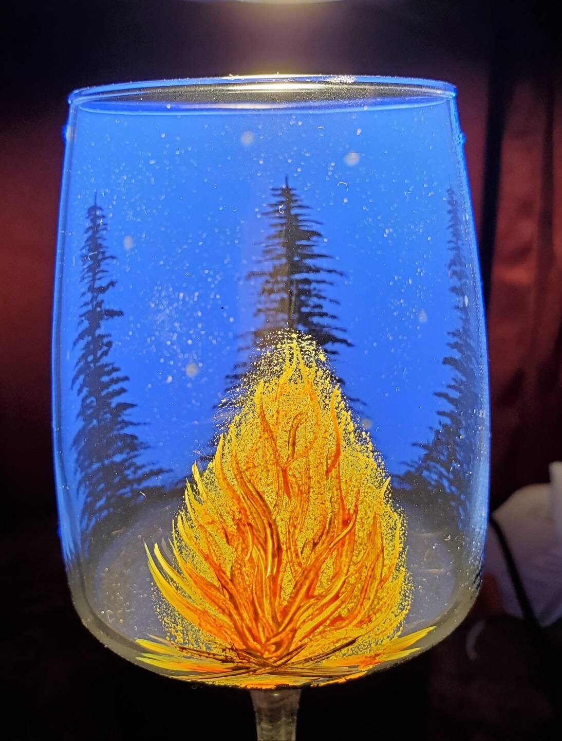 3D Wine Glass Campfire Wine Glass Glamping Wine Glass Camp - Etsy