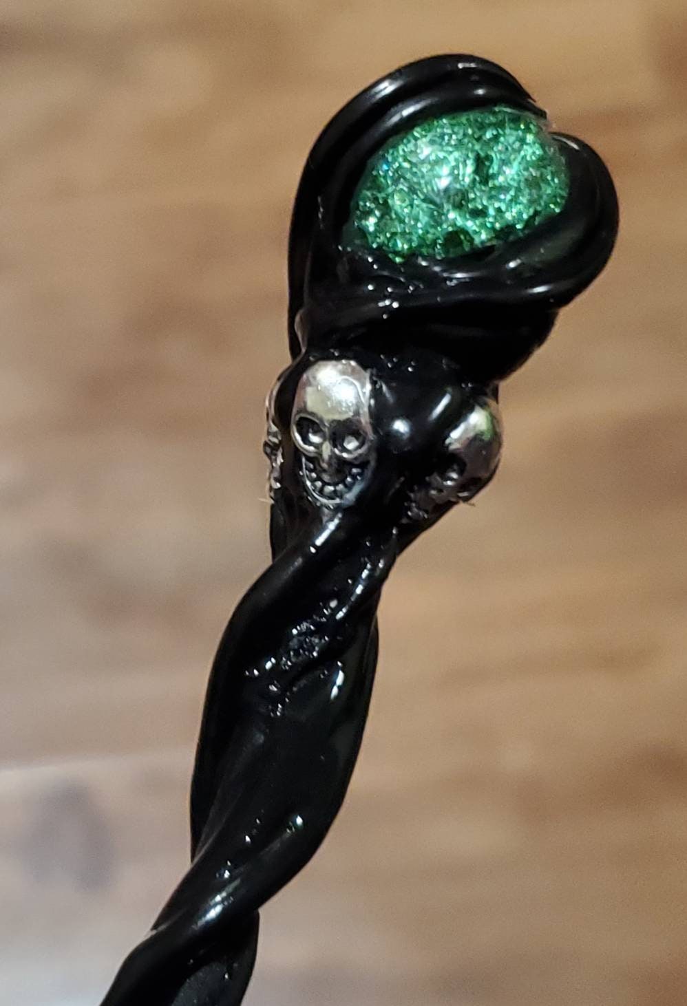 Skull Wand Halloween Wand Green Skull Wand Green Wand - Etsy