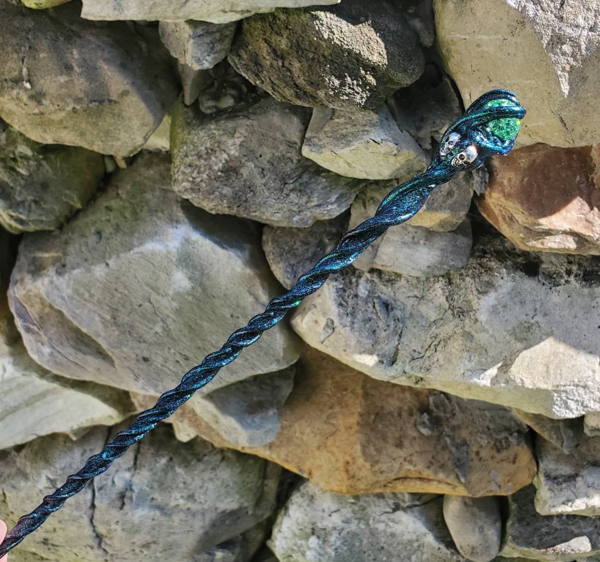 Skull Wand Halloween Wand Green Skull Wand Green Wand - Etsy