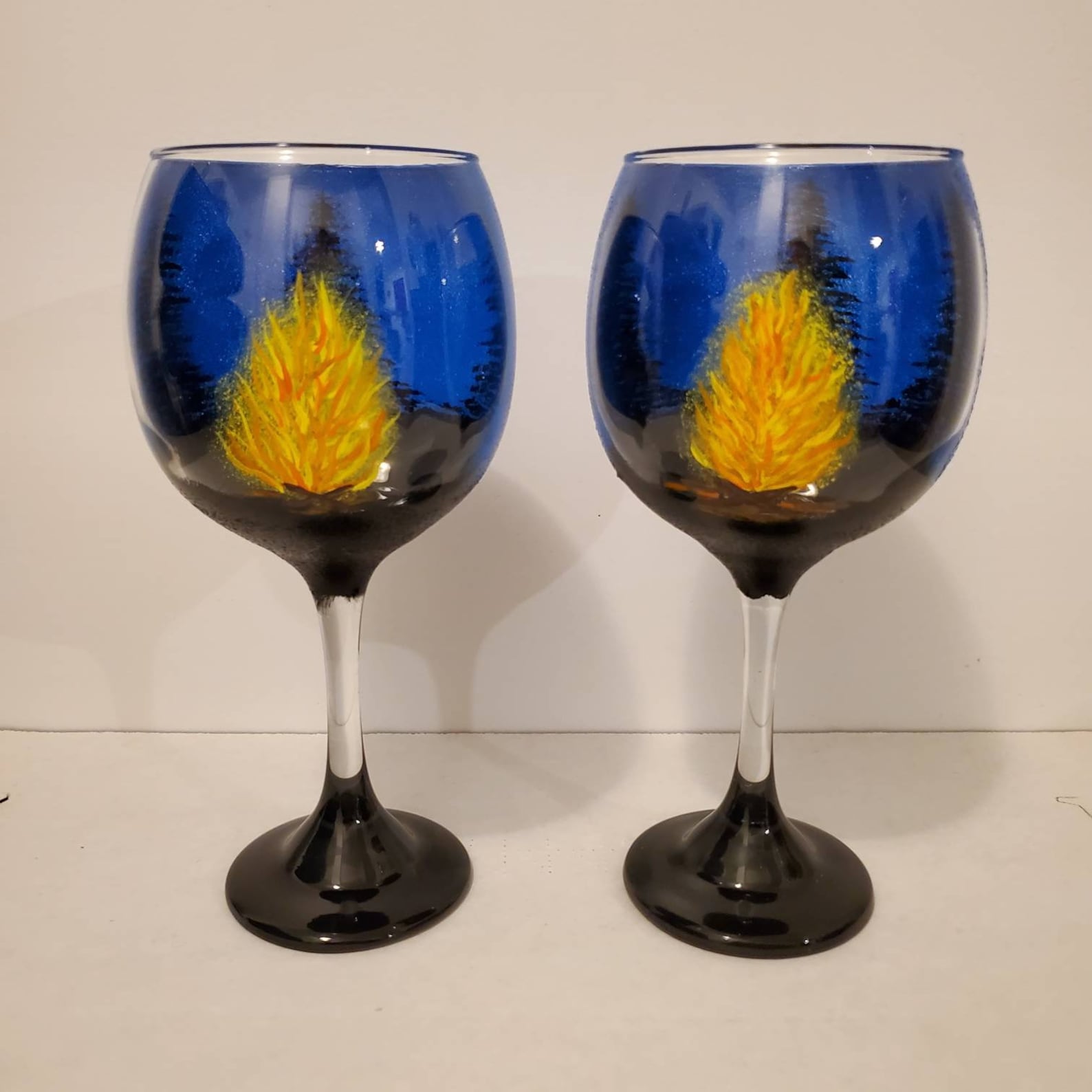 3D Wine Glass Campfire Wine Glass Glamping Wine Glass Camp - Etsy